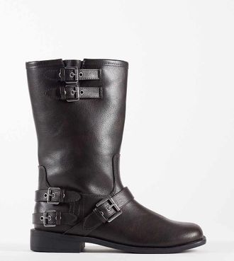 Asos Asher - Bottes plates larges style motard - Marron vieilli