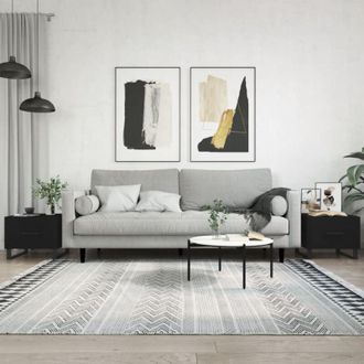 vidaXL Couchtische 2 Stk. Schwarz 50x50x40 cm Holzwerkstoff - Vidaxl