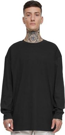 Urban Classics Organic Boxy Rib T-Shirt &agrave; Manches Longues, Noir, XL Homme