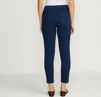 Lands End Slim Fit 7/8-Chinos Mid Waist, Damen, Größe:42 regular, Blau, Baumwolle/Lyocell (Viskose)/Baumwoll-Mischung, by Lands End