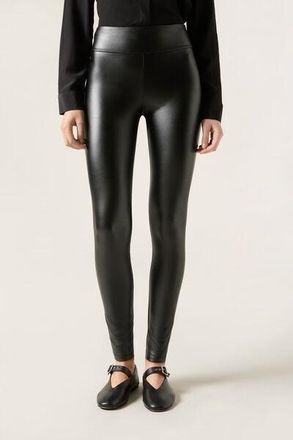 Calzedonia Thermohose In Lederoptik Schwarz