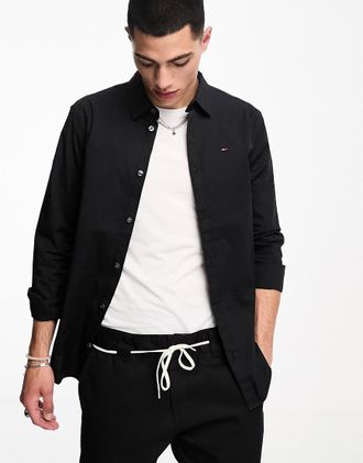 Tommy Jeans Chemise slim en tissu stretch - Noir