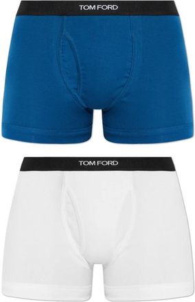 Tom Ford Homme, Sous-v&ecirc;tements, Blanc, Taille: XS Boxer Briefs en Coton Lot de Deux