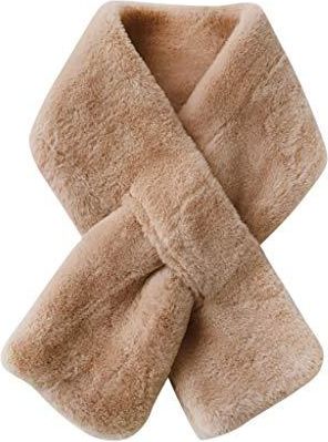 QWUVEDS Femmes mode hiver faux Villus &eacute;charpe v&ecirc;tements dext&eacute;rieur Leopard imprim&eacute; &eacute;charpe chaude &Eacute;charpe Miss France Enfant (Coffee, One size)