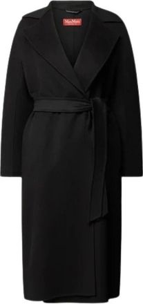 Max Mara Manteau portefeuille en laine- cachemire et soie - Femme - Manteaux - Noir - Taille: 38 FR