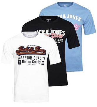 Jack & Jones Jjethan Mp Noos T-shirt &agrave; manches courtes et col ras du cou pour homme (lot de 3), XL