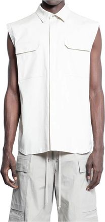 Rick Owens Homme, Chemises, Blanc, Taille: XL Camicia Senza Maniche Jumbo