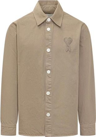 Ami Homme, Chemises, Beige, Taille: XS De Coeur Overshirt