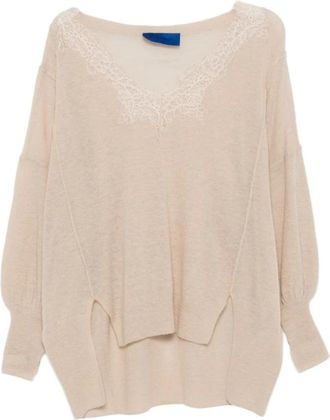 Mes Demoiselles... Femme, Pulls, Beige, Taille: 36 FR Aera V-neck Sweater