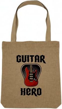 Fabulous Sac Shopping Tote Bag Aspect Lin - Guitar Hero Musique Rock Avenir - Sac de Courses Toile Epaisse 360g Beige Naturel Cabas Port&eacute; Epaule Solide Imprim&eacute;
