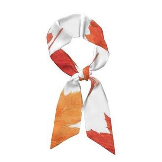 Generic &Eacute;charpe dautomne en satin de soie pour femme - Pour sac &agrave; main - Feuilles d&eacute;rable dautomne - Pour le sport, le yoga, le visage