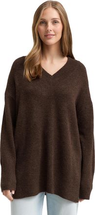 Tom Tailor Damen 1047905 Pullover, 38864-Soft Chocolate Brown Melange, S