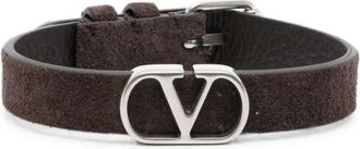Valentino Garavani VLogo Signature Kalbsleder-Armband - - Accessories - Herren - Braun - ONE SIZE