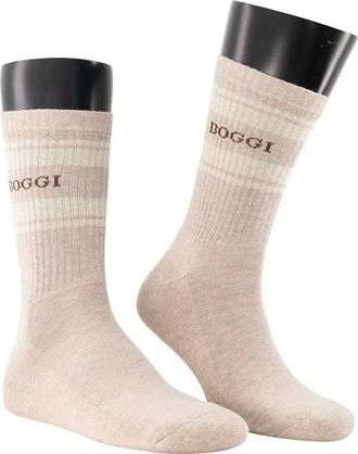 Boggi Milano Herren Socken wei&szlig; Baumwolle & Mix meliert