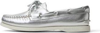 Sperry Top-Sider Authentic 2 Eye Chaussures Bateau Authentiques &agrave; 2 oeillets pour Femme, Argent, Pointure 39, 40 EU