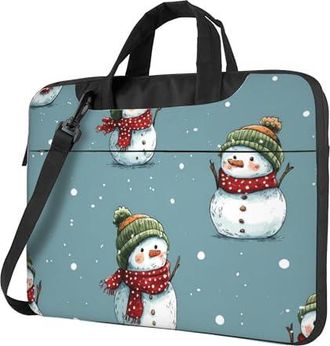 Generic Sac de protection pour ordinateur portable de 15,6 avec bandoulière - Motif bonhomme de neige - Pour homme et femme, multicolore, 15.6 inch