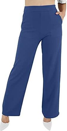JOPHY & CO. JOPHY & CO Pantalon pattes deph. en tissu léger, élastique et confortable, avec poches, pour femme (référence : 6503), Bleu roi, XXXL