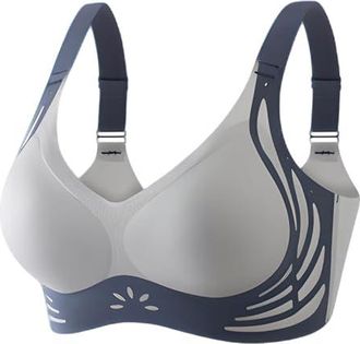 Generic Gather Bra Soutien-Gorge Doux Confortable Gather Bra Soutien-gorge Sans Fil Femme Lingerie Quotidien Sports Brassi&egrave;re Femme Bustier, bleu, XXL