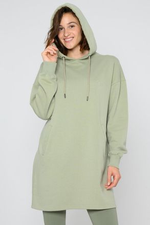 ThokkThokk ThokkThokk Damen vegan Kapuzenkleid W&uuml;stensalbei Gr&uuml;n