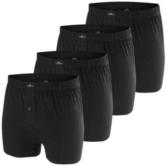 G&ouml;tzburg Herren Boxershorts mit Eingriff und Knopfleiste (DE/NL/SE/PL, Alphanumerisch, 3XL, Regular, Regular, 4 x schwarz)