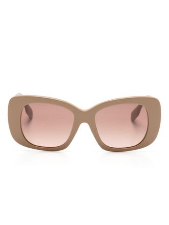 Burberry Sunglasses lunettes de soleil carr&eacute;es &agrave; plaque logo - Tons neutres