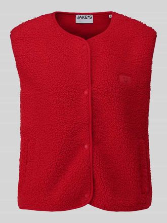 Jake*s Casual Regular Fit Weste mit Logo-Detail