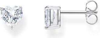 Thomas Sabo Boucles doreilles avec pierre blanche en forme de coeur en argent 925 recyclé H2306-051-14, taille unique, Argent sterling Argent, Zircone cubique