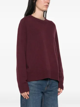 Soft Goat Fine Knit Wool Sweater - Bordeaux