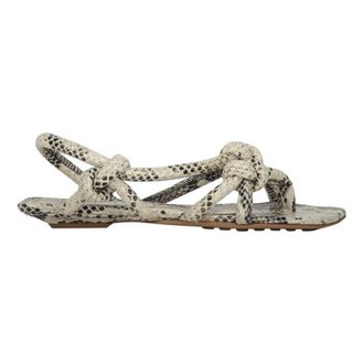 Bottega Veneta Schlangenleder-Zehentrenner-Sandalen - - Shoes - Damen - Grau - 37 EU