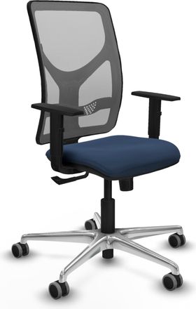 Piqueras y Crespo Stuhl aus Polycarbonat, blau, mit 1D-Armlehnen, h&ouml;henverstellbare Lendenwirbelst&uuml;tze, ausgestattet mit 3 Positionen und Schneideschaum. Mit Rollen von