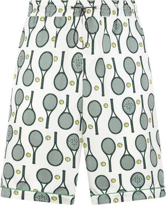 Philipp Plein Homme, Shorts, Blanc, Taille: XL Silk Drawstring Shorts Tennis