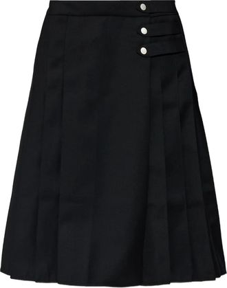 Misbhv jupe plissée à boutonnière - Noir