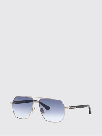 Philipp Plein Lunettes de soleil masque en m&eacute;tal avec double pont