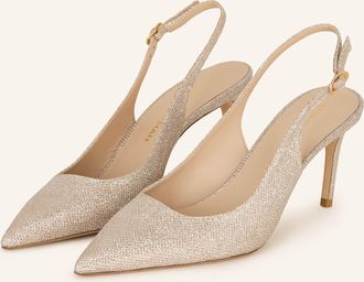 Stuart Weitzman Slingpumps Stuart Power Mit Schmucksteinbesatz silber