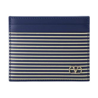 Valentino Garavani Vlogo Striped Cardholder - - Accessories - Herren - Blau - ONE SIZE