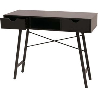Hhg [JAMAIS UTILIS&Eacute;] Table console HHG-162, table de rangement table dappoint, structure 3D 100x40cm, noir
