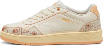 Puma Damen Court Classy Crafted Flowers Sneaker, WARM White-Almost APRICOT, 38.5 EU
