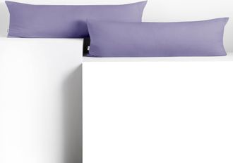 Decoking 2 Kissenbezüge 20x145 cm Jersey 100% gekämmte Baumwolle Reißverschluss Lavendel Amber