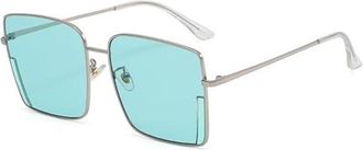 Generic Lunettes De Soleil Tendance &Agrave; Monture Carr&eacute;e Oversize, Style Streetwear, For Hommes Et Femmes, En M&eacute;tal, For Les F&ecirc;tes Et Les Activit&eacute;s De Plein Air.(