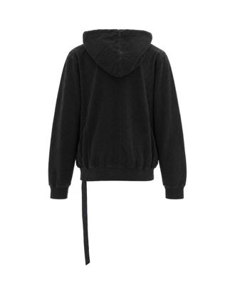 Rick Owens Pentagram-Embroidered Cotton Hoodie - Black