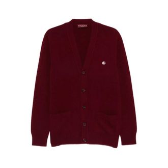 Gucci Woll-Kaschmir-Cardigan mit Stickerei - - Knitwear - Herren - Rot - M