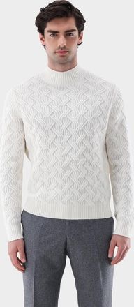 van Laack Stehkragenpullover mit Kaschmir und Zopfmuster