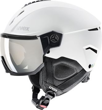 Uvex Instinct Visor - robuster, stylischer, optimal belüfteter Skihelm mit beschlagfreiem Visier für Damen und Herren - White-Black matt - 60-62 cm