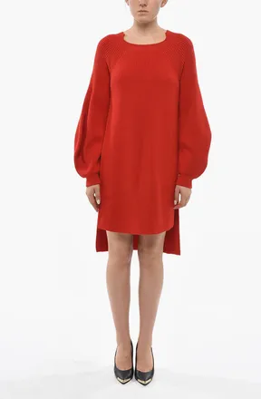Stella McCartney Asymmetric Knit Dress with Side Slits Stella McCartney