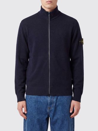 Stone Island Cardigan &agrave; col roul&eacute; en laine vierge avec patch logo Compass