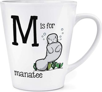 Gift Base Buchstabe M Ist f&uuml;r Seekuh 12oz Latte Becher Tasse