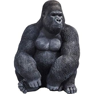 Kare Design Design Deko Figur Gorilla, schwarz, Tierfigur, XL-Dekoration, naturgetreu, 76cm