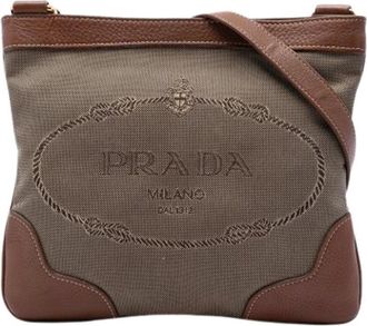 Prada Pre-owned Sac bandouli&egrave;re en toile - Femme - Pre-owned - Brun - Taille: ONE Size