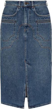 Isabel Marant jupe Britt en jean - Bleu