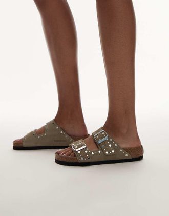 Birkenstock Arizona - Sandales à rivets - Taupe-Neutre